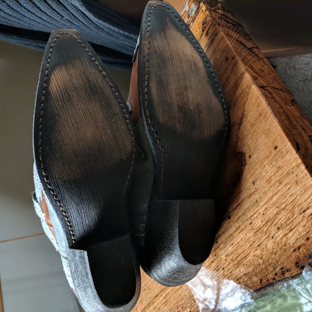 New Rockin Country Leather Cowgirl Boots Size 10 - Gem